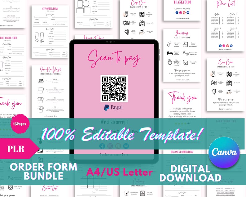 Editable Canva Template, Printable Forms for Small Businesses - Etsy