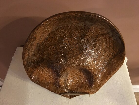 Slab Built Platterplatter Chip-n-dip Dish Dish Pottery | Etsy