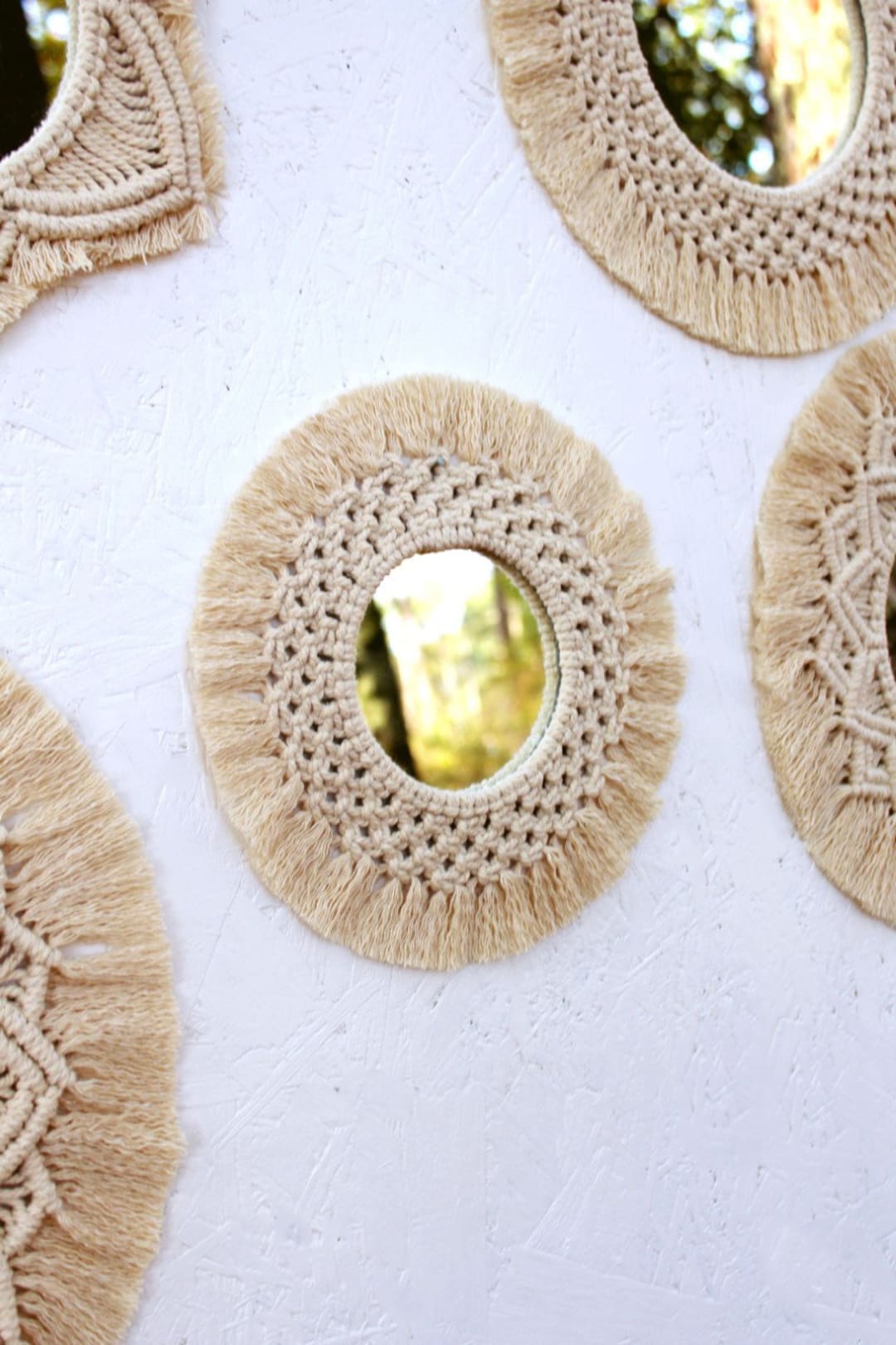 Alfama Mini Makramee Spiegel, Makram Spiegel, Boho Spiegel, Mini ...