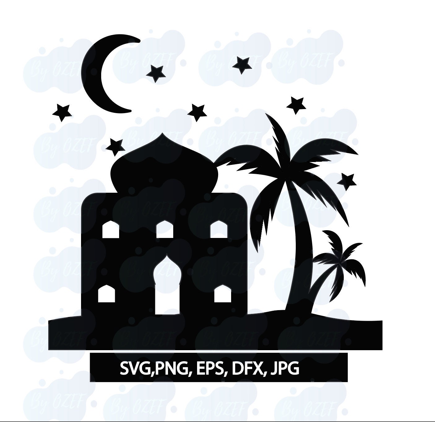 Arabian Desert Sahara Palm House SVG, House With Palm Svg, Png,arabian ...