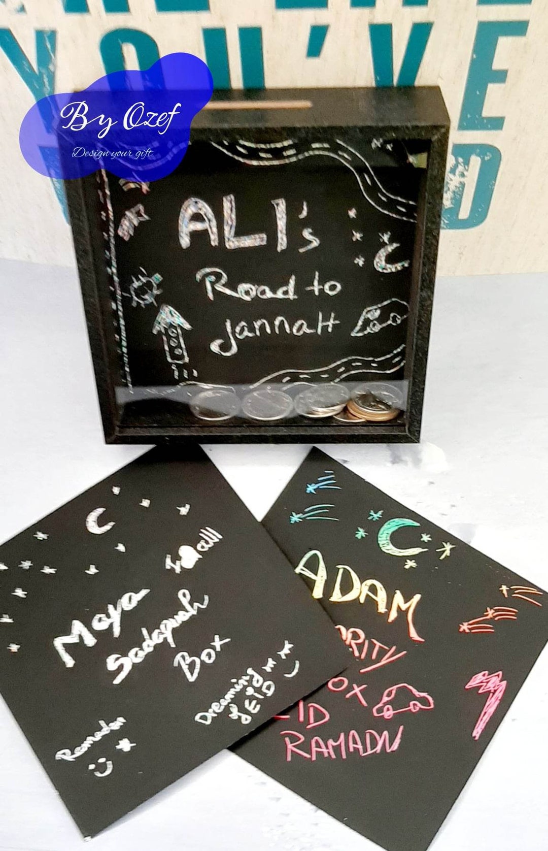 Mini Sadaqah Money Box With Scratch-art Background, Saving Fund Box ...