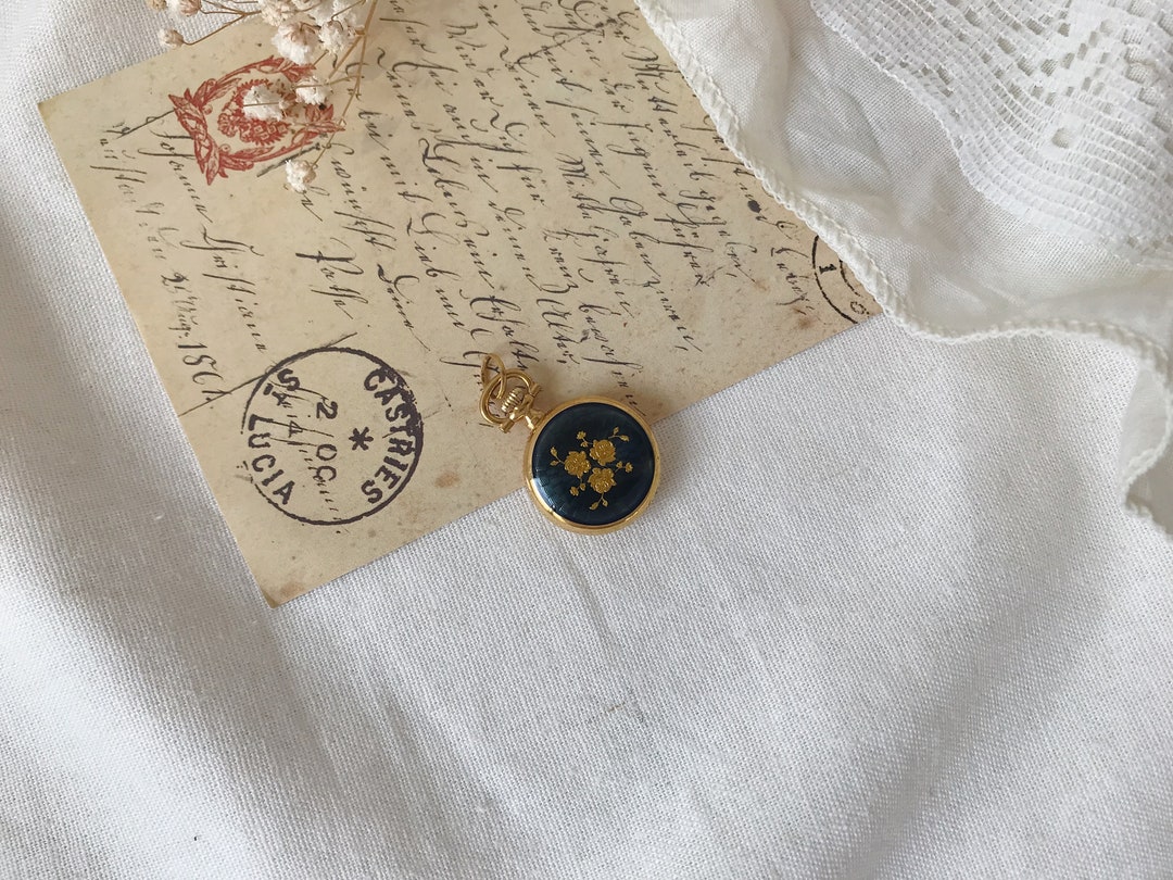 Aero Watch Neuchatel Gold Tone Metal Pendant Watch With Floral - Etsy