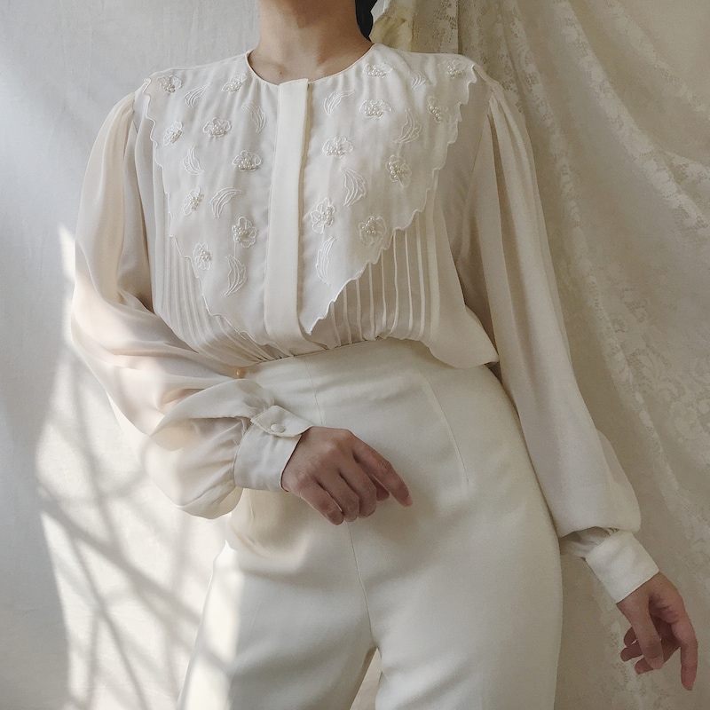 Cream Blouse - Etsy