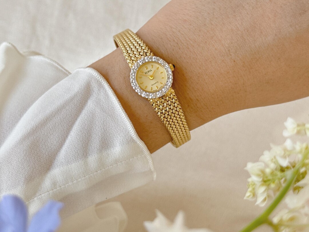 ELRIA SUNLORD K22 Gold Plated Women Watch, Quartz Movement, Made in ...