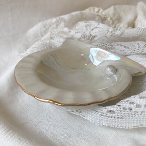 Vintage MIKIMOTO PEARL ISLAND Shell Shaped Dish/ashtray, Ceramic ...