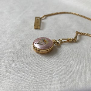 Vintage ITRACO Pocket Watch With Floral Design, Quartz Watch, Swiss ...