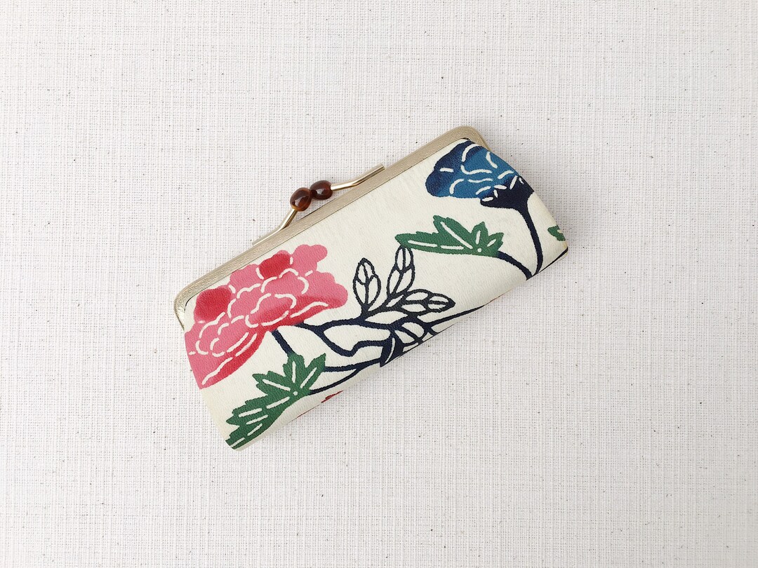 Japanese Traditional Fabric Clip Coin Purse, Japanese Evening Clutch ...