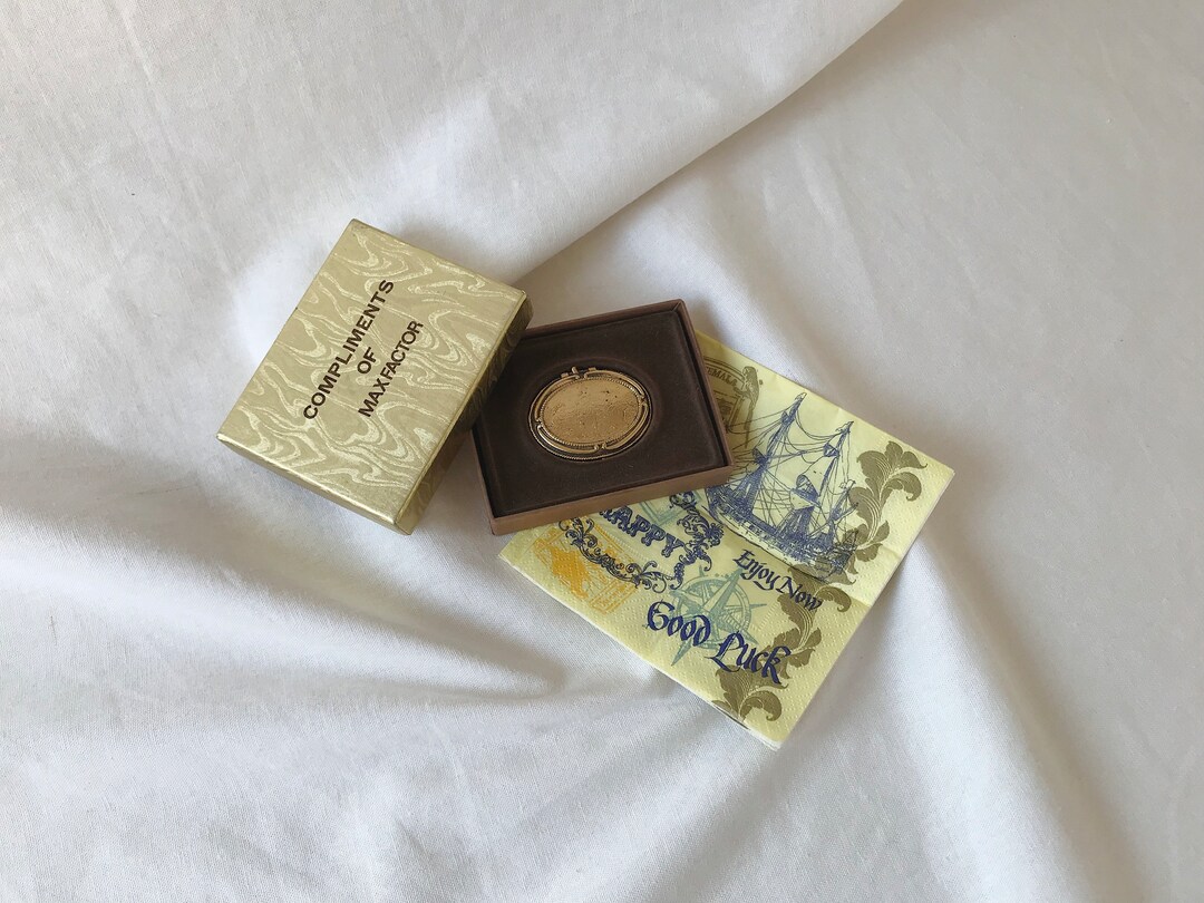 Vintage MAX FACTOR Solid Perfume Compact Case, Hypnotique Golden ...