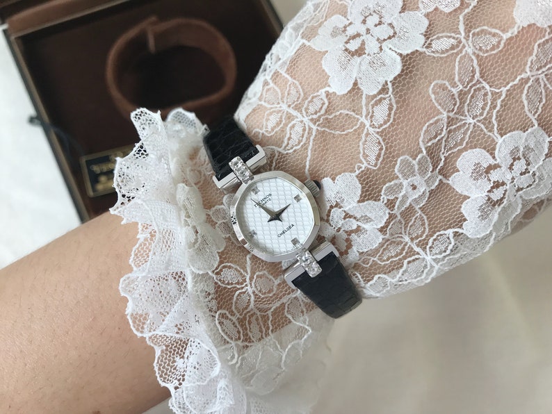 Vintage Technos Chelsea Ladies Watch, Black Leather Strap, Quartz ...