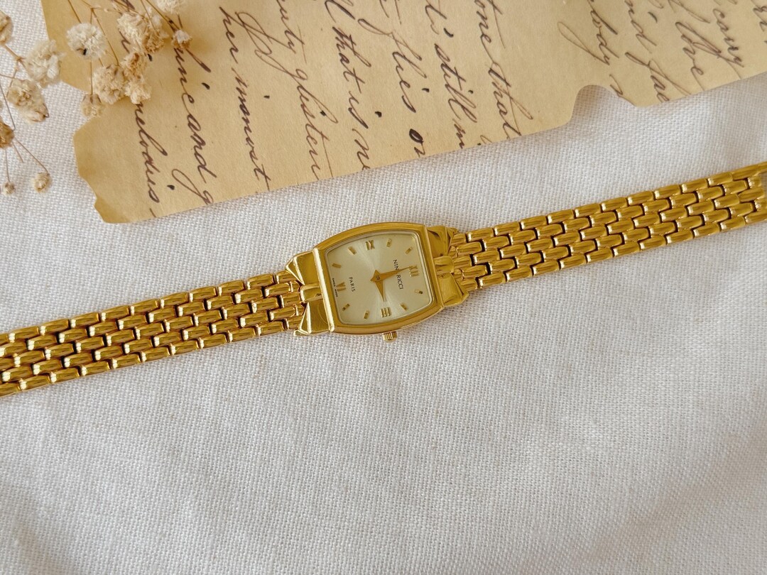 NINA RICCI PARIS Gold Pated Women Watch, Swiss Made, Bracelet Watch ...