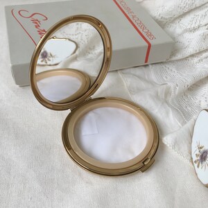 Vintage Stratton Gold Tone Metal Compact and Lipview With Floral Design ...
