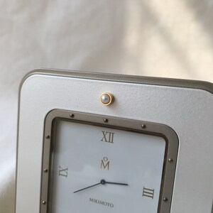 MIKIMOTO International Table Clock With Pearl, Quartz, Original Box ...