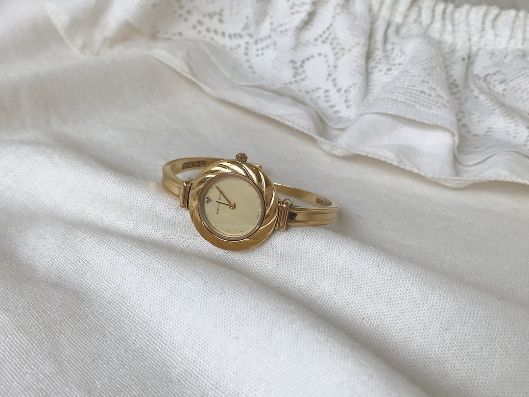 Mario Valentino Gold Tone Metal Women Watch, Swiss Made, Cuff Bangle ...