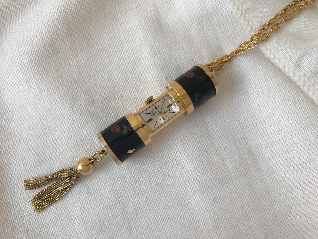 Vintage Stowa Sweety Gold Tone Metal & Enamel Floral Design Folding ...