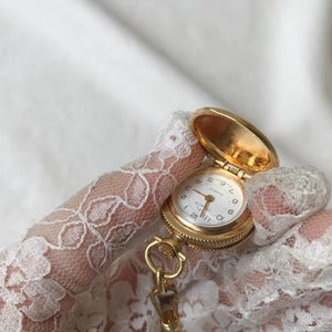Vintage ITRACO Pocket Watch With Floral Design, Quartz Watch, Swiss ...