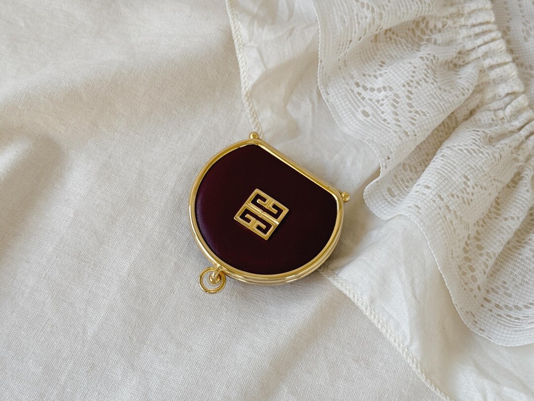 Vintage Givenchy Red Wine Leather With Gold Hardware Coin Purse, Made ...