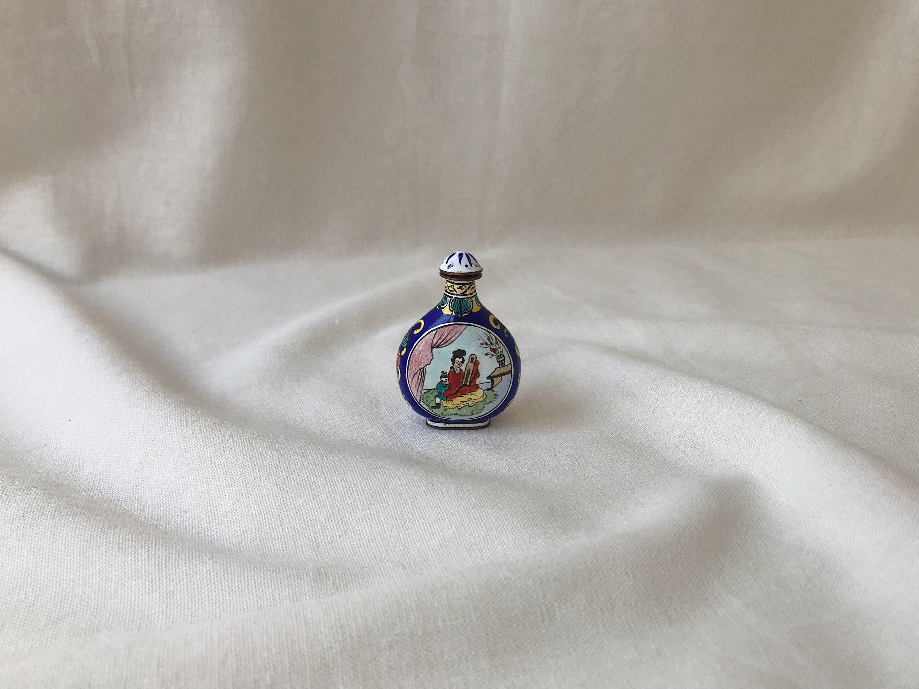 Vintage Chinese Miniature Metal Snuff Bottle Hand Painted - Etsy