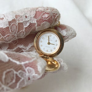 Vintage ITRACO Pocket Watch With Floral Design, Quartz Watch, Swiss ...