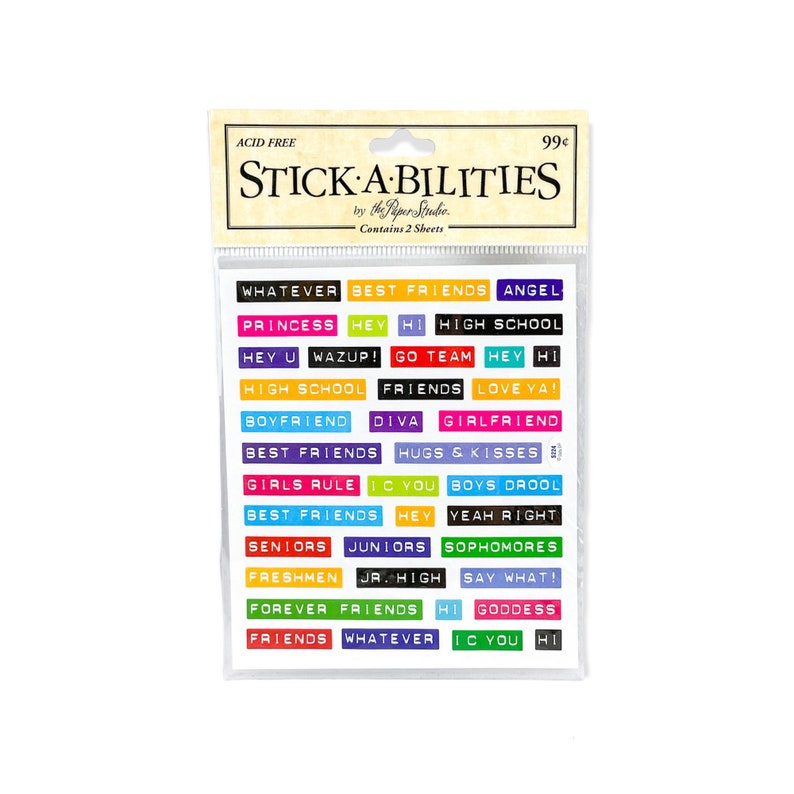 Vintage Y2K Stickers Label Maker Words Vintage 2000s - Etsy