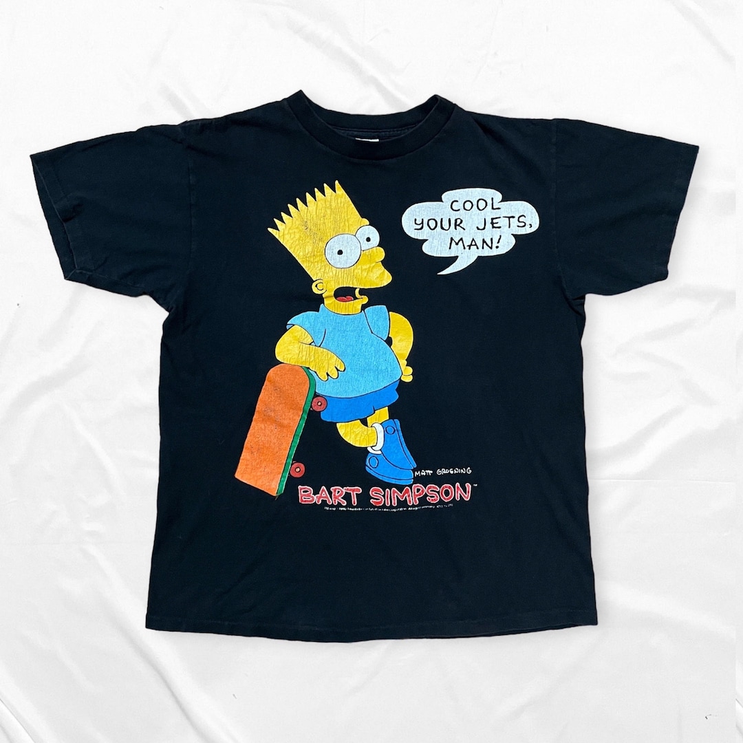 Vintage 90s Bart Simpson Tshirt | Short Sleeve | Super Soft Black ...