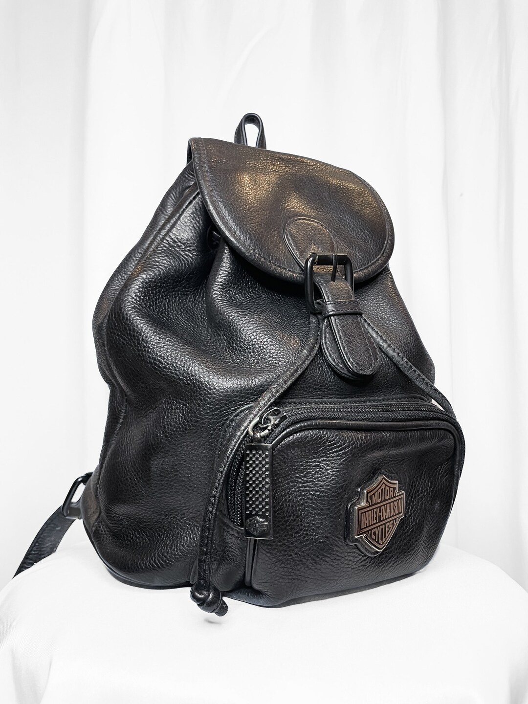 Harley Davidson Backpack Purse | 2000s Vintage Backpack | Black Leather ...