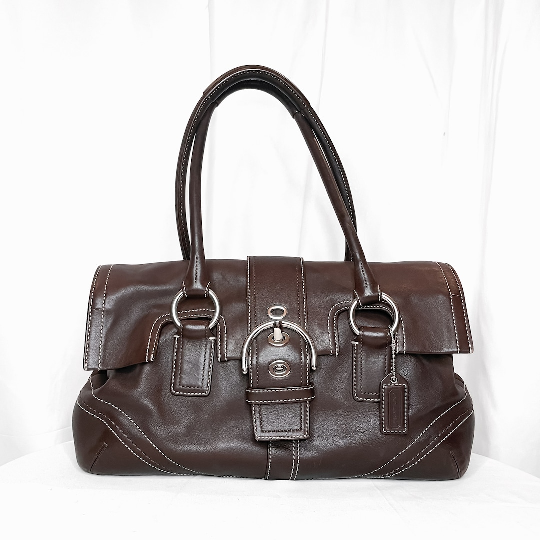 2000s Coach Purse | Coach F10913 Shoulder Purse | Brown Leather ...
