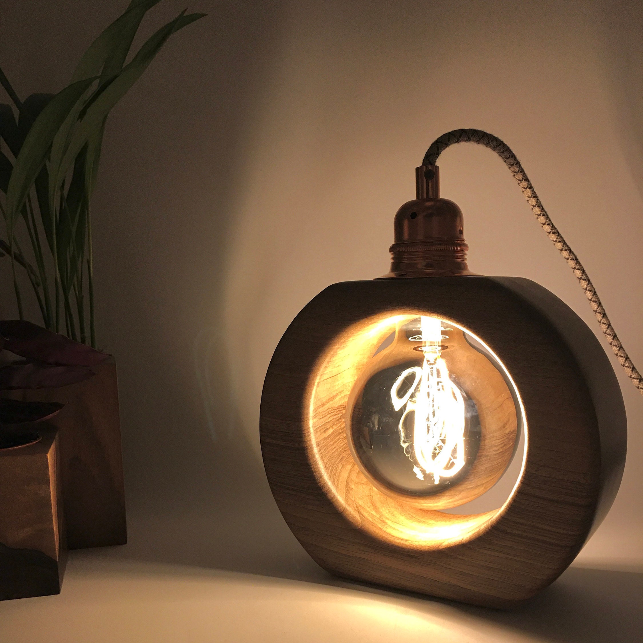 Wooden Desk Lamp Bedside Lamp Handmade Lamp Wooden Lamp - Etsy