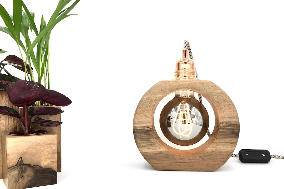 Wooden Desk Lamp Bedside Lamp Handmade Lamp Wooden Lamp - Etsy