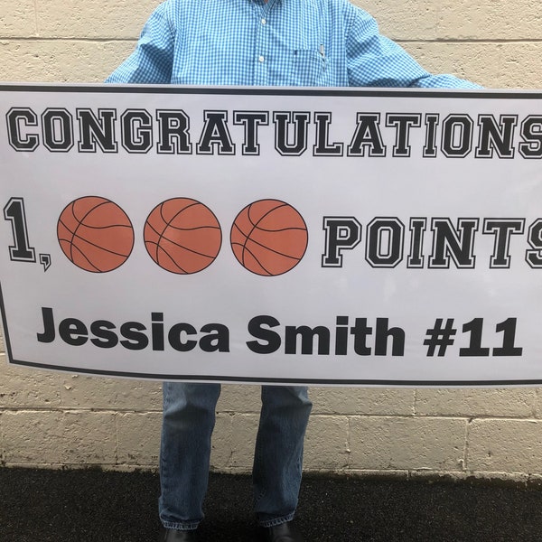 1000 Point Basketball Signs - Etsy