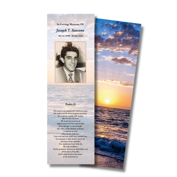 Personalized Funeral Memorial Cards - Etsy