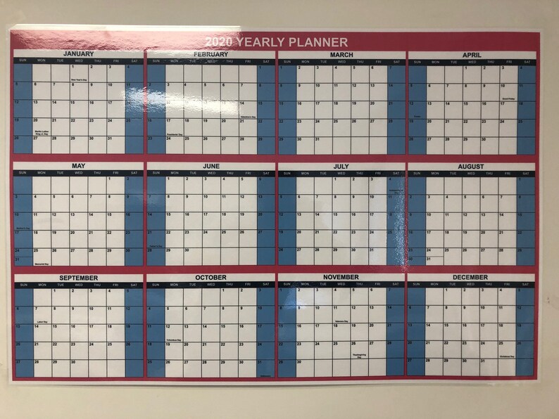 2025 Large Wall Dry Erase Office Calendar/yearly Planner 24"x36" - Etsy