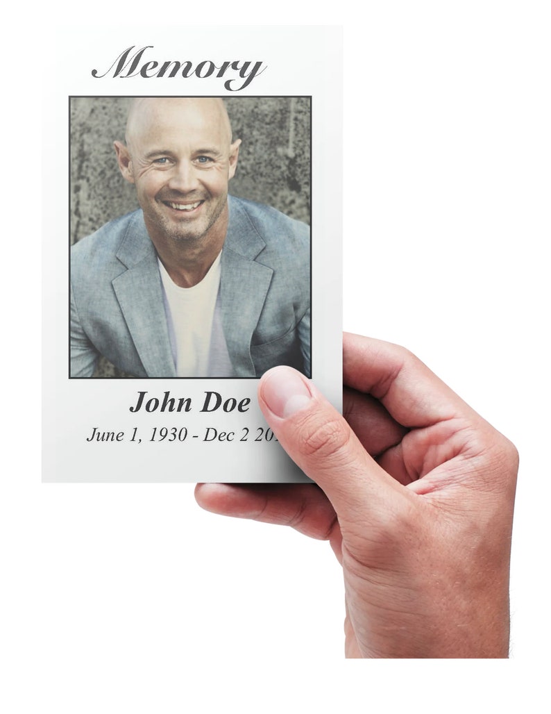 Funeral Memorial Prayer Cards Custom Personalized Photo and - Etsy