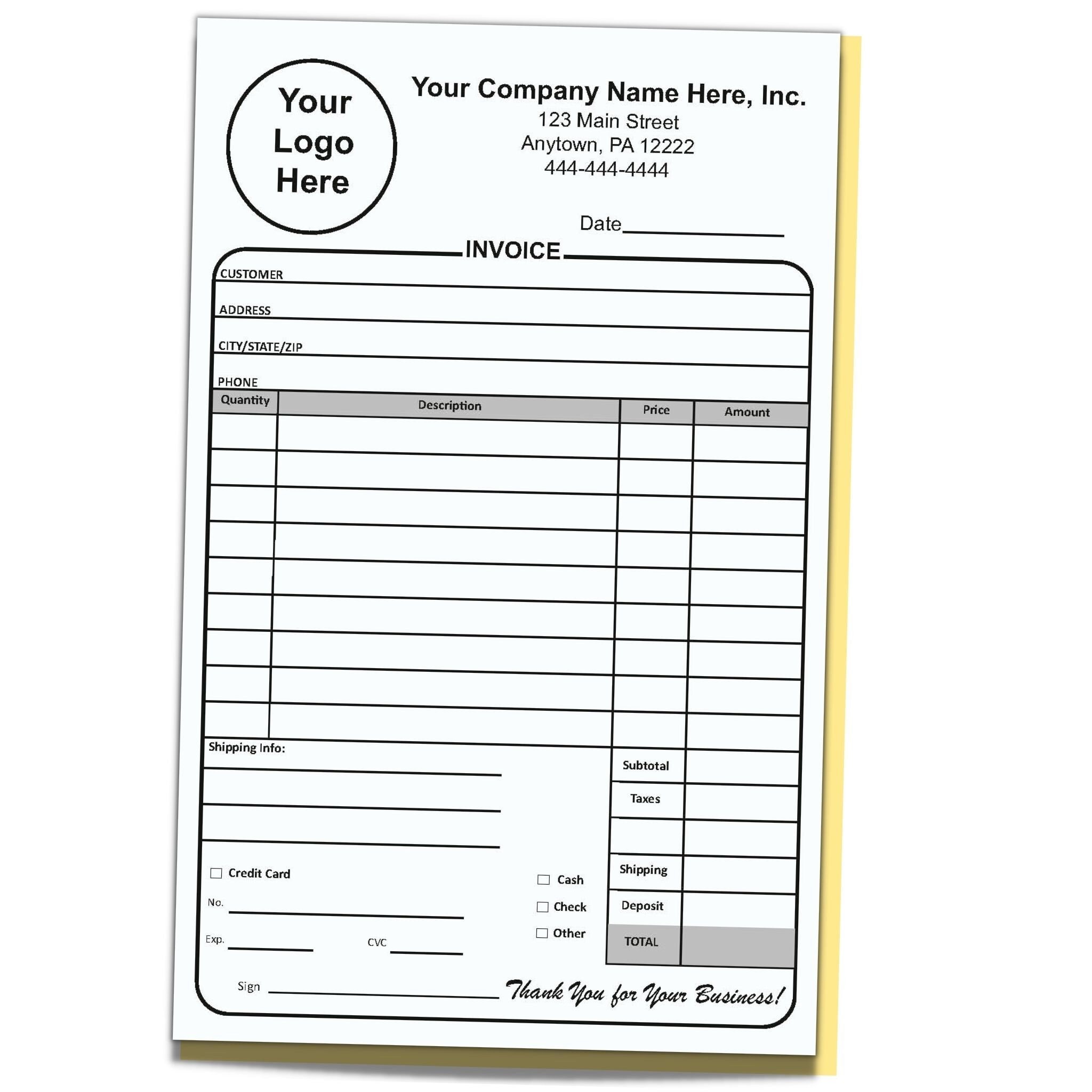 Custom 2-part Invoice Form 8.5 X 11 Inches NCR 2-part - Etsy