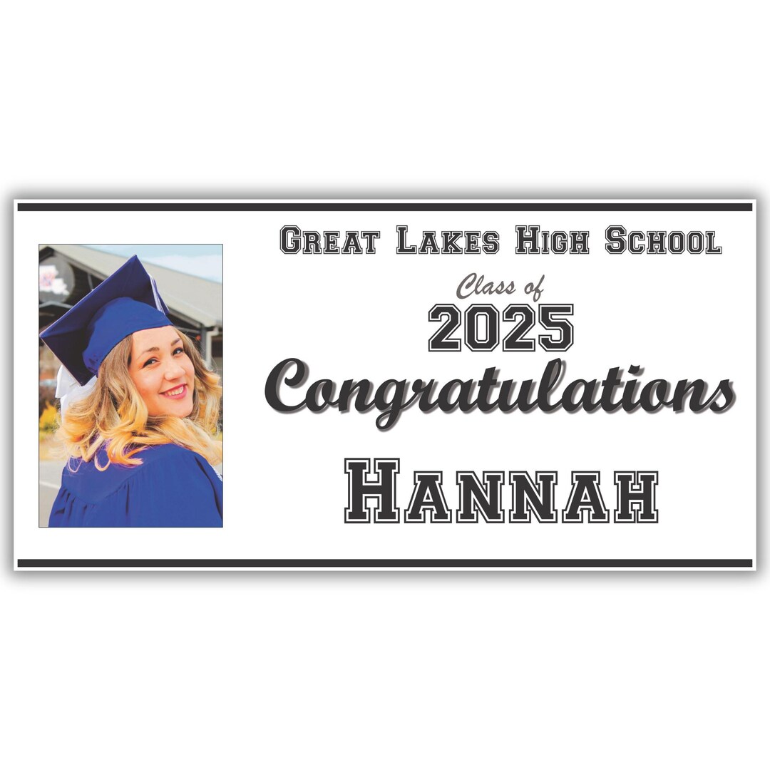 Class of 2025 Graduation Banner, Custom Photo Personalized - Big Grad ...