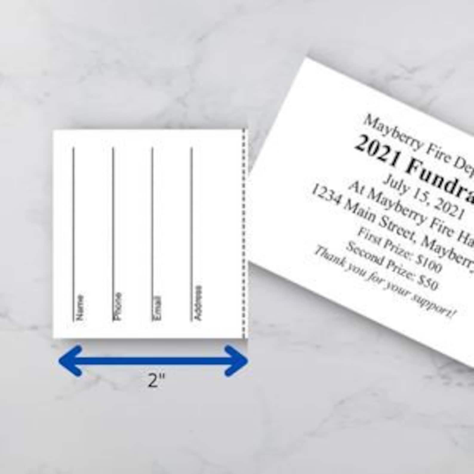 Custom Raffle Tickets - Fundraiser, Raffles, 50/50, Auction, Giveaways ...
