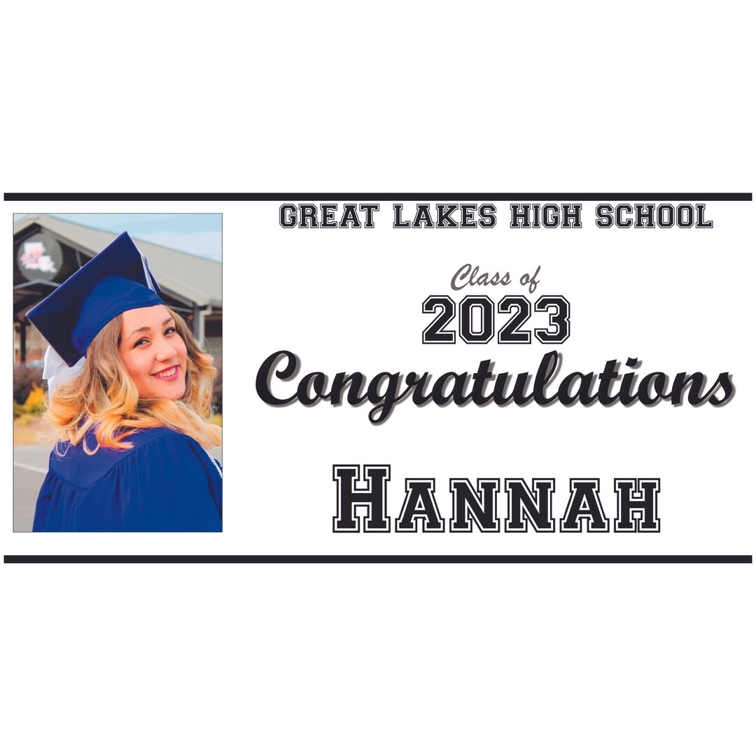 Class Of 2023 Graduation Banner Custom Photo Personalized Big Grad