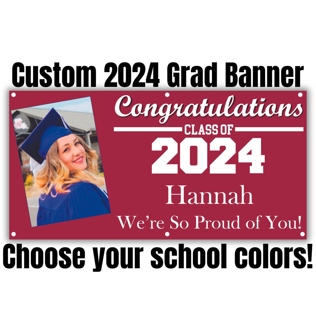 Class of 2024 Graduation Banner, Custom Photo Personalized - Vinyl ...