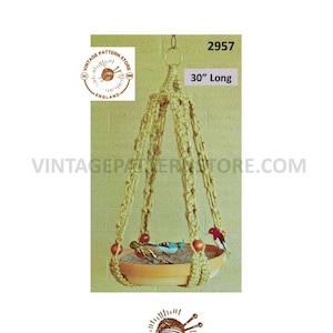 PDF Macrame Patterns, Easy Macrame Bird Feeder Pattern, 70s Macrame ...