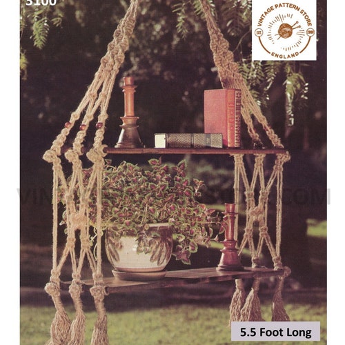 70s Vintage Retro Macrame Shelf Unit Macrame Pattern 70s - Etsy