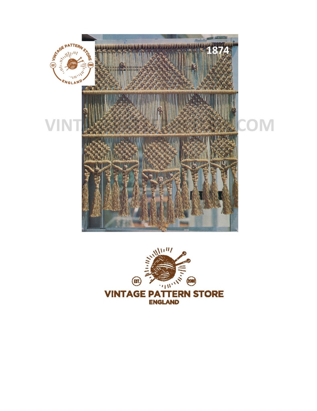 70s Vintage Easy to Make Macrame Wall Hanging Pdf Macrame Pattern 32 ...