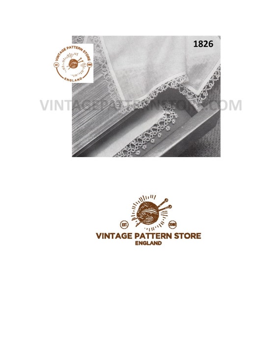 60s Vintage Tatted Lace Handkerchief Edging Pdf Tatting | Etsy