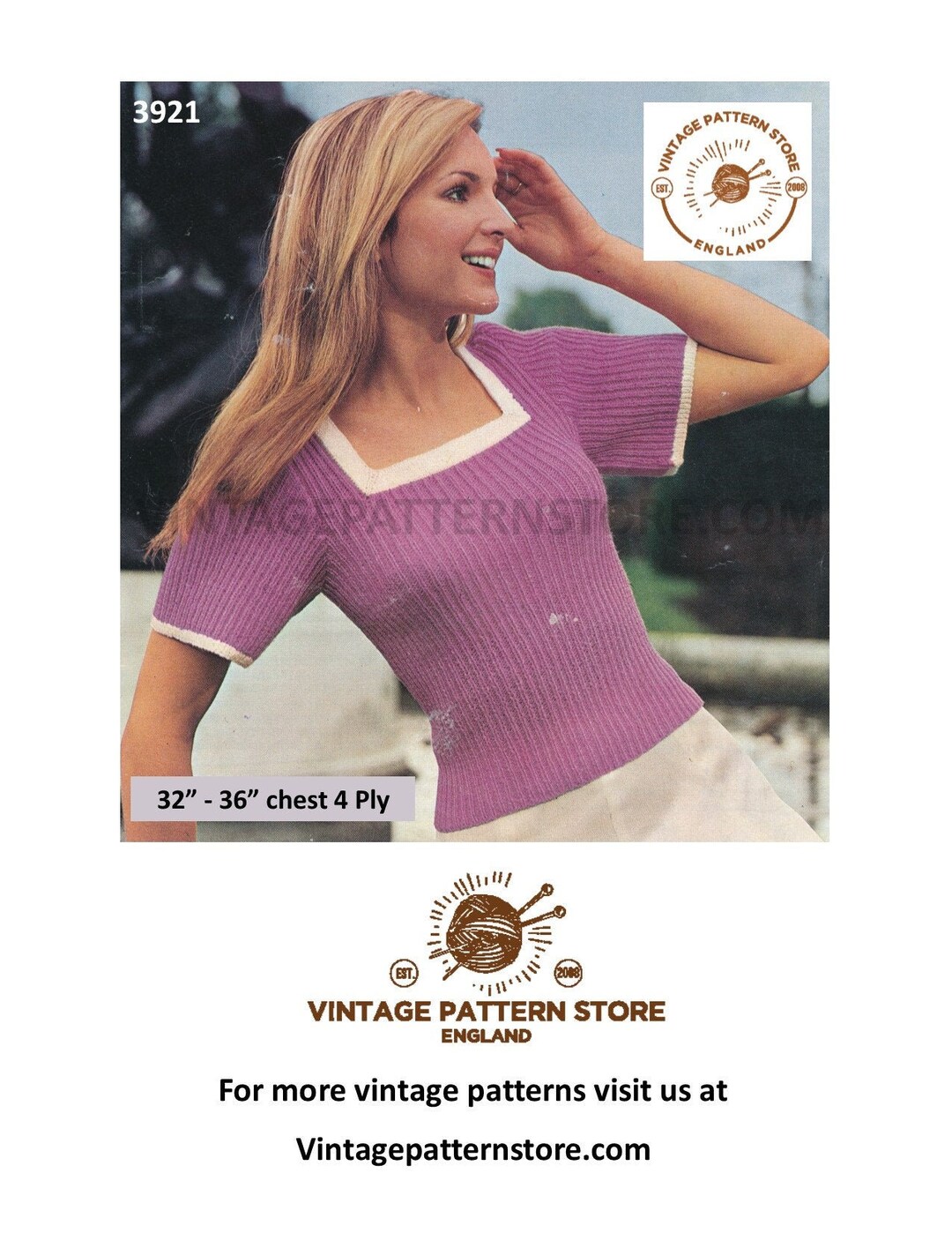 Womens 70s 4 Ply Square Neck Skinny Rib Ribbed Short Raglan Sleeve ...