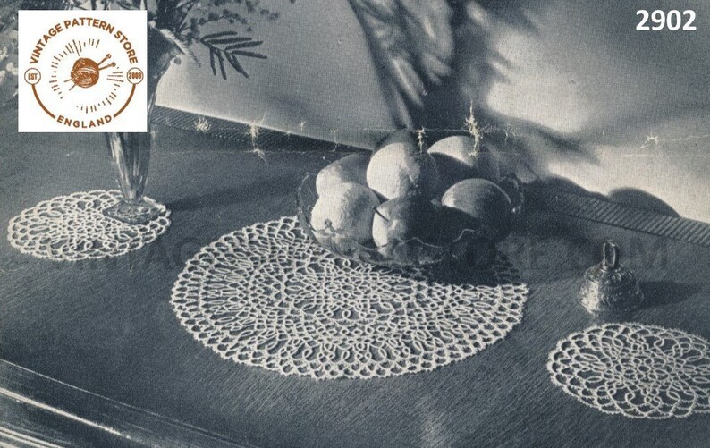 50s Vintage Tatted Lace Cheval Dressing Table Set Doily | Etsy
