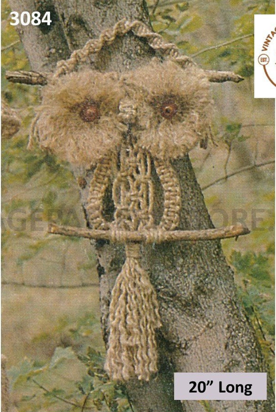 70s Vintage Retro Easy to Make Macrame Owl Wall Hanging Pdf - Etsy