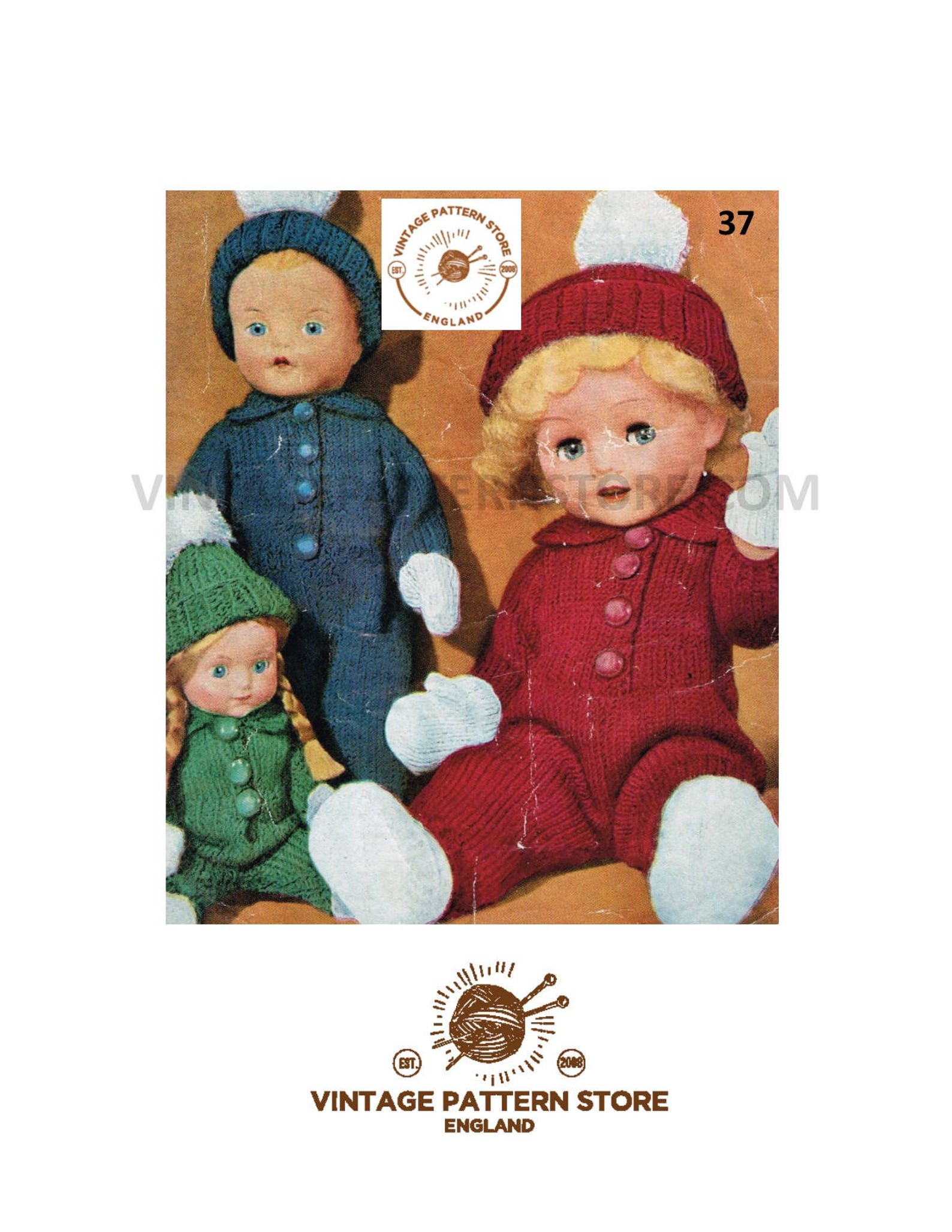 70s Vintage 8" 12" 16" 4 Ply Baby Dolls Clothes Romper Play Suit Hat ...