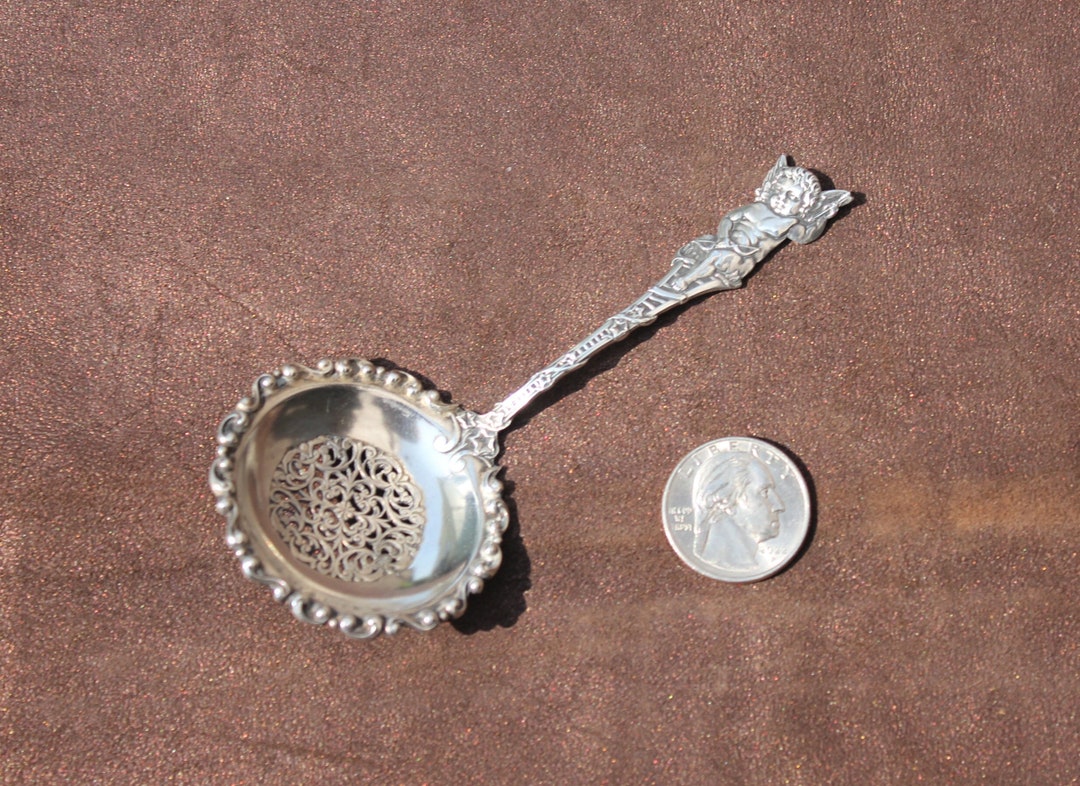 Antique Silver Spoon, Sterling Bon Bon Spoon, Watson Cupid, Cherub ...