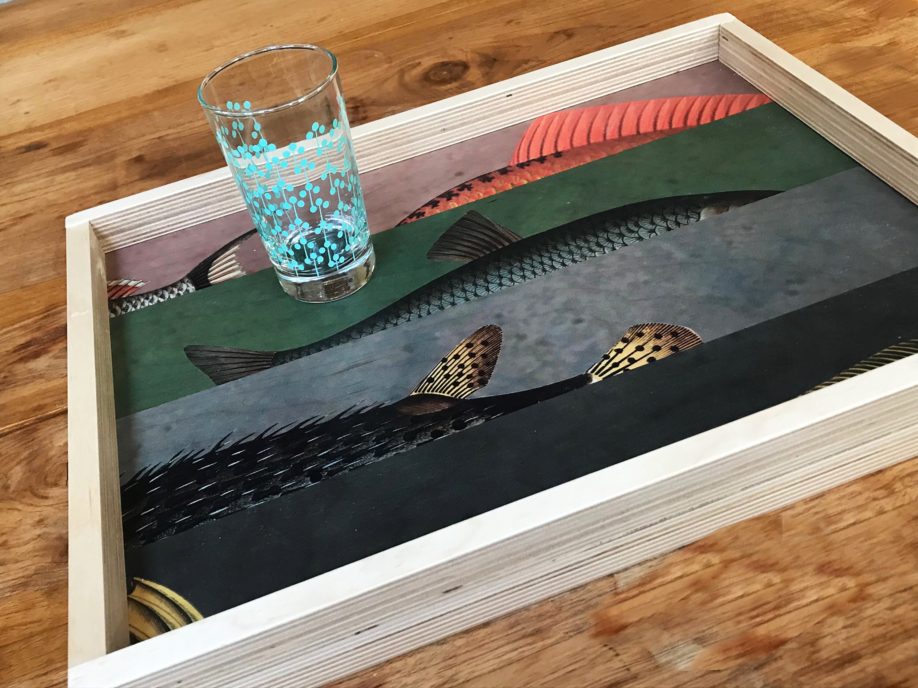 Rectangular Fish Print Serving Tray Fish Tails Decorative - Etsy