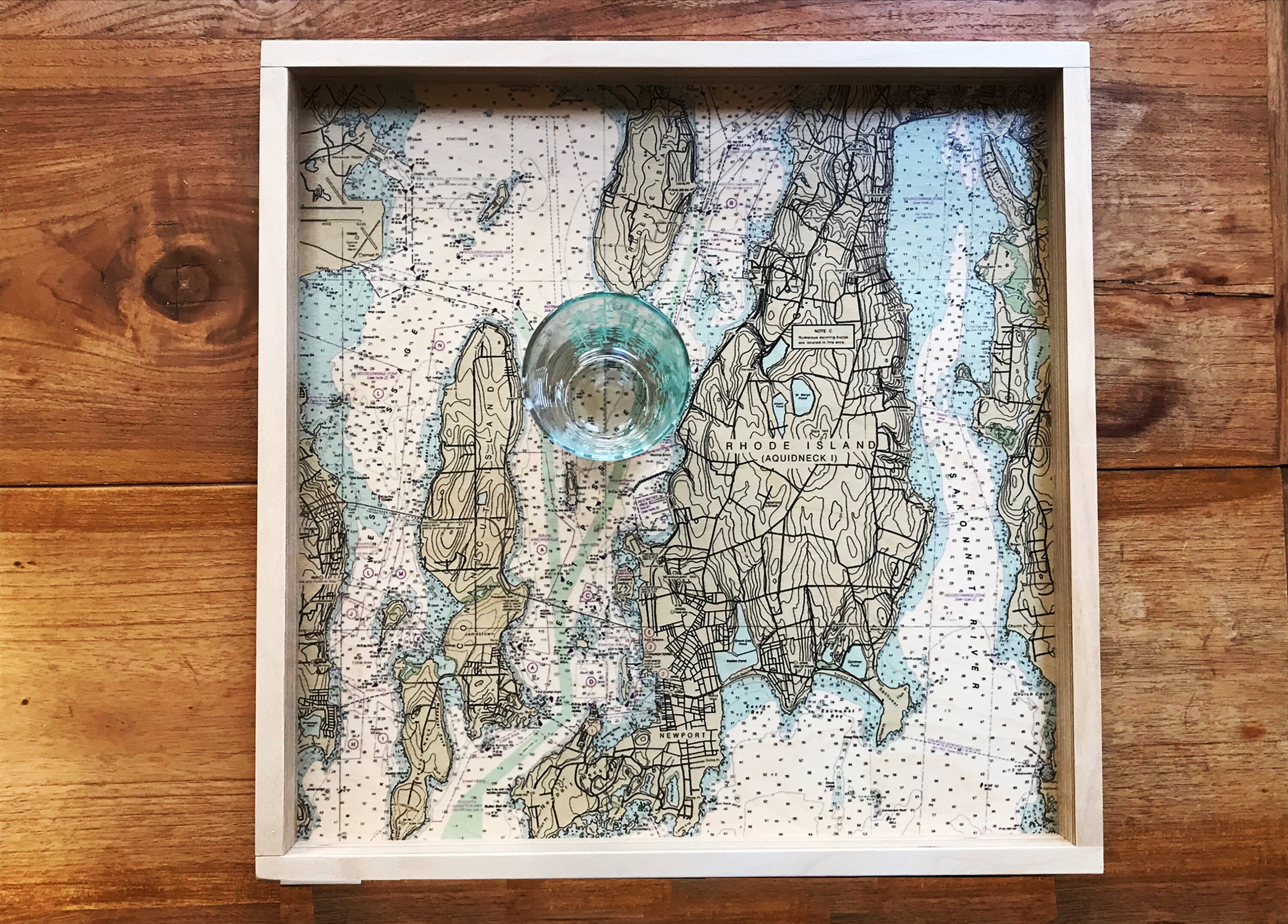 Map Trays Narragansett Bay Wood Serving Tray Rhode Island - Etsy