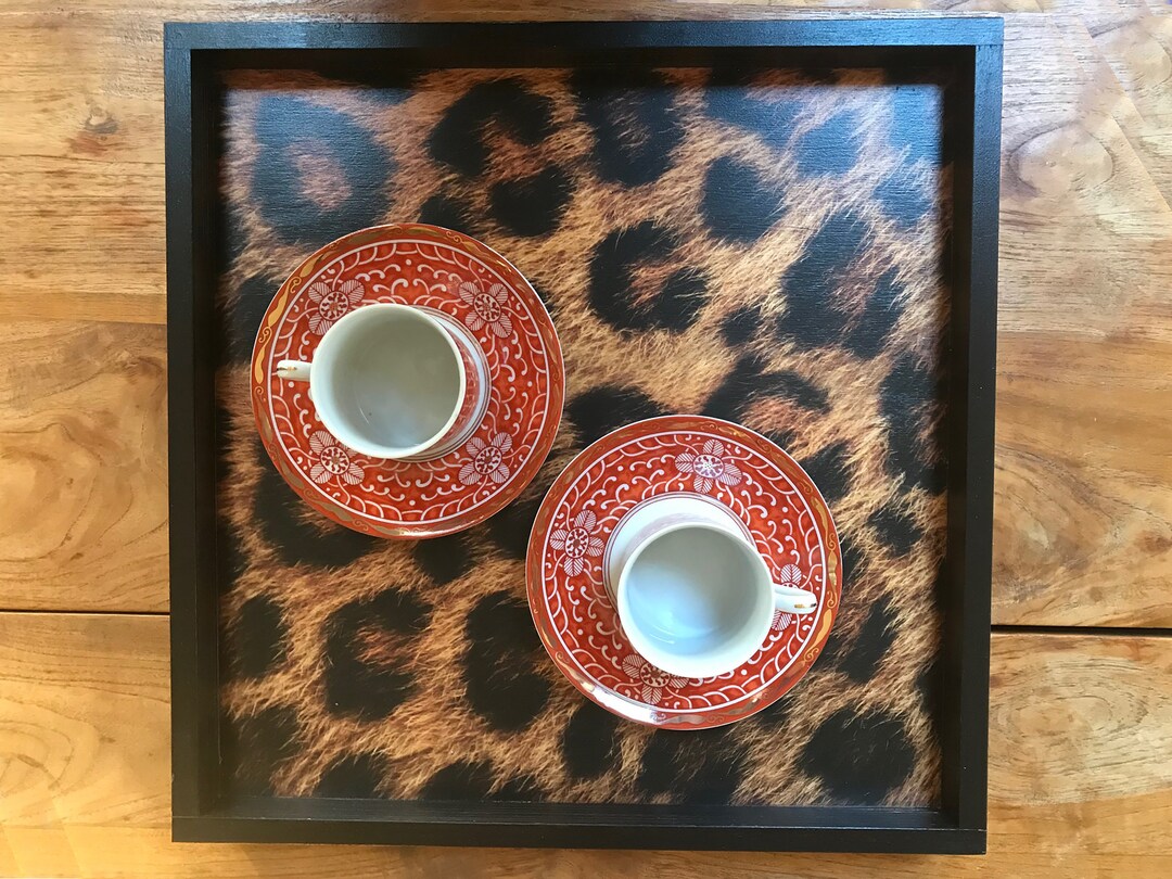 Leopard Decorative Tray, Decorative Wood Tray, Animal Print Tray ...