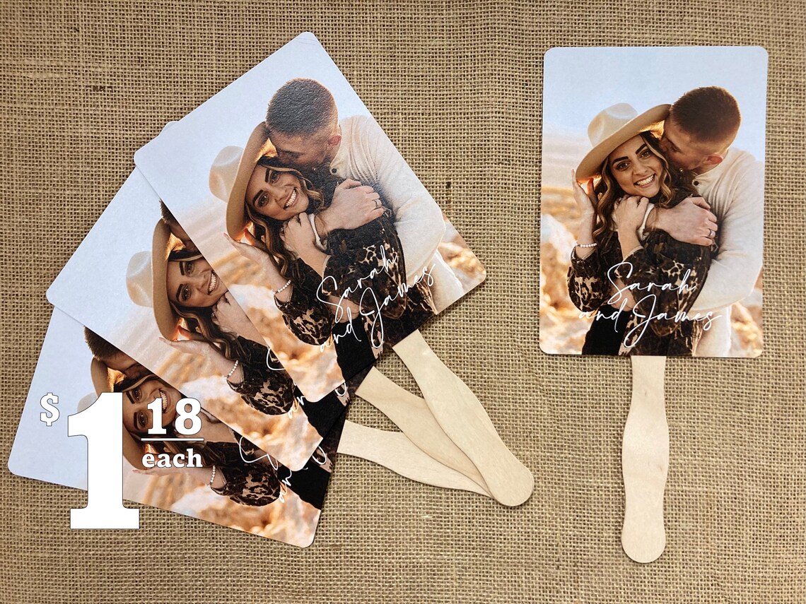 Personalized Wedding Hand Fans With Wooden Handles. Use Your - Etsy